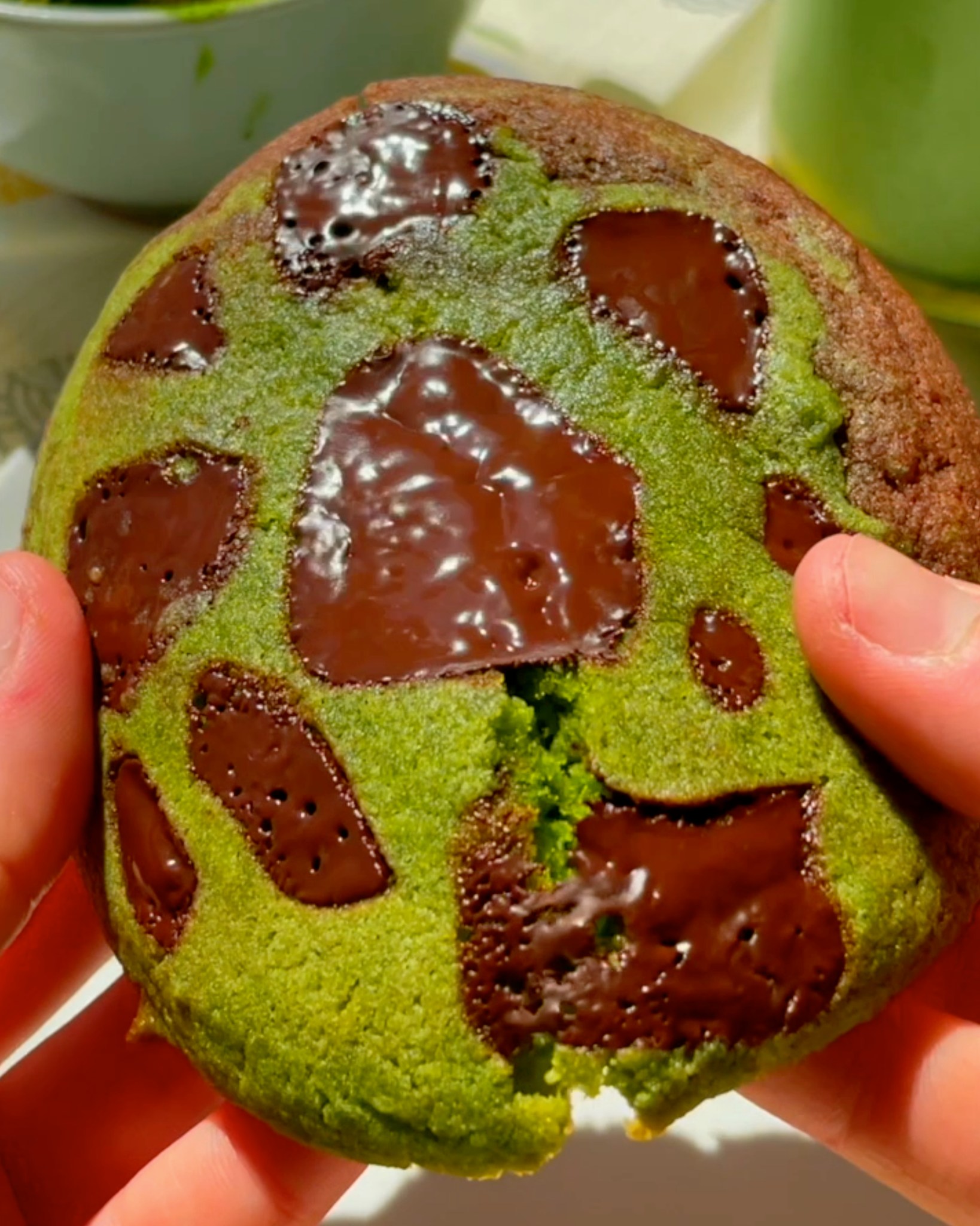 Matcha Chocolate Chip Cookies - Doobydobap
